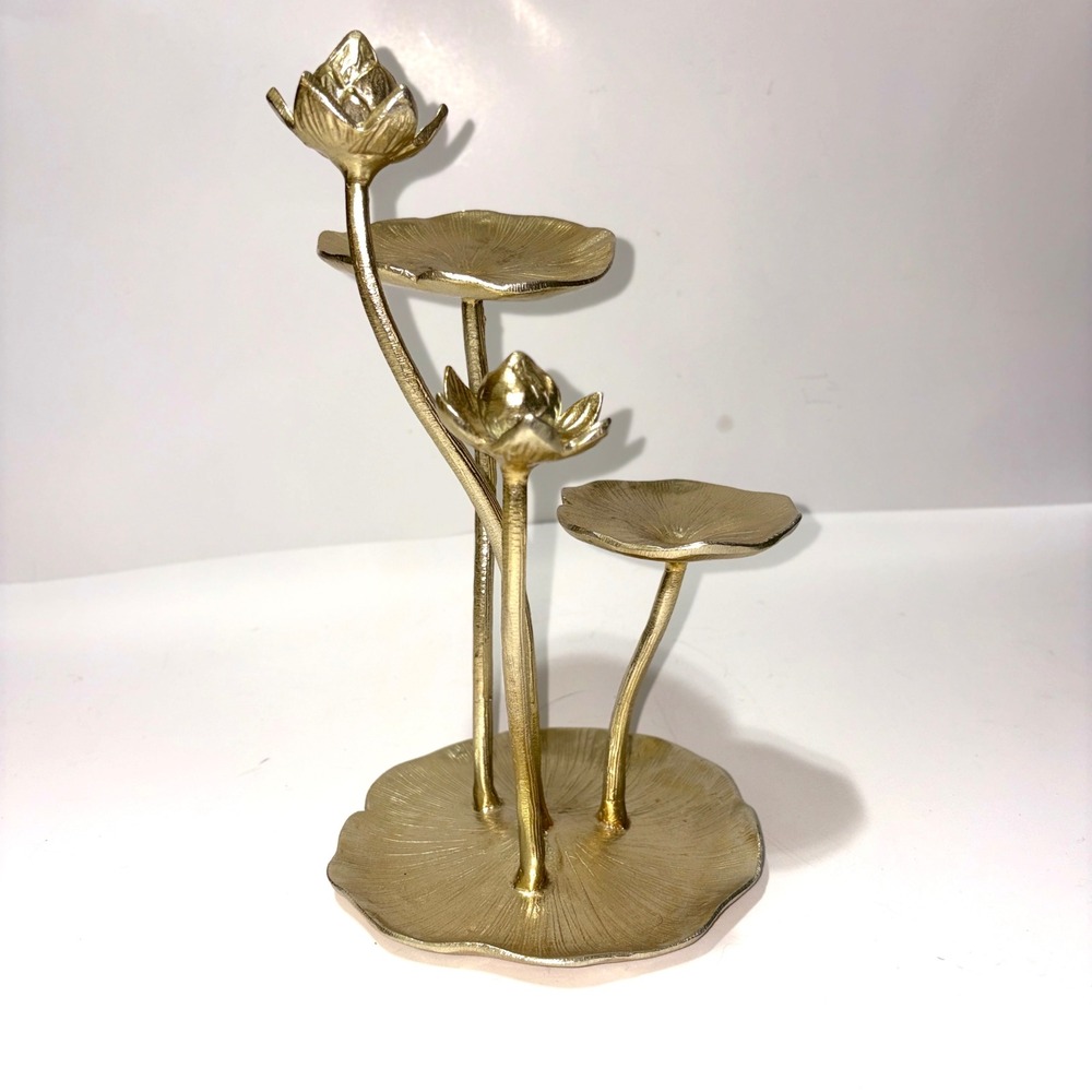 Anthropologie | Art | Vtg 15 Brassmetal Lotus Flower Lily Pad Sculpture ...